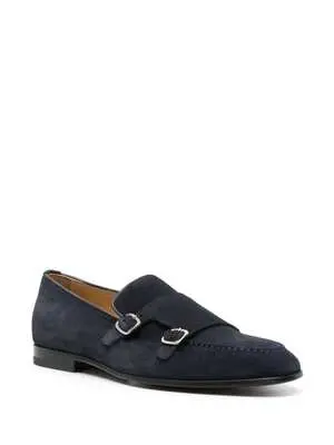 SCAROSSO Ernesto Suede Monk Shoes - Blue