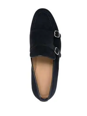 SCAROSSO Ernesto Suede Monk Shoes - Blue