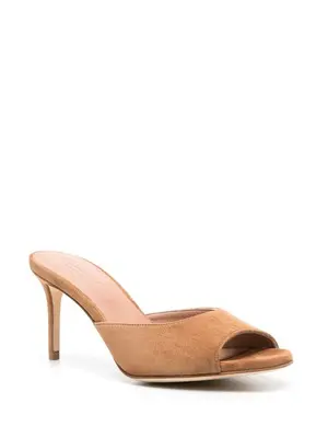 SCAROSSO 75mm Lohan Suede Mules - Neutrals