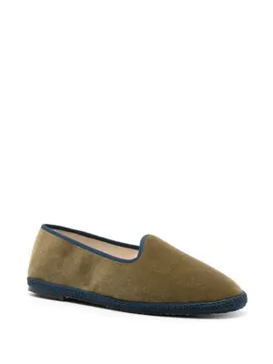 SCAROSSO William Iv Velvet Loafers - Green