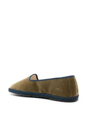 SCAROSSO William Iv Velvet Loafers - Green