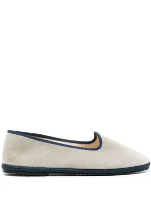 SCAROSSO William Iv Velvet Loafers - Grey