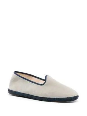 SCAROSSO William Iv Velvet Loafers - Grey