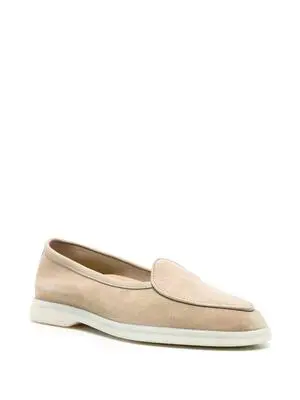 SCAROSSO Livia Almond-toe Loafers - Neutrals