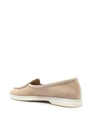 SCAROSSO Livia Almond-toe Loafers - Neutrals