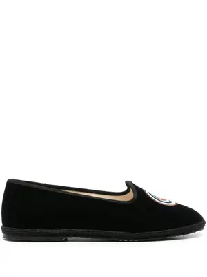 SCAROSSO William Iv Velvet Loafers - Black