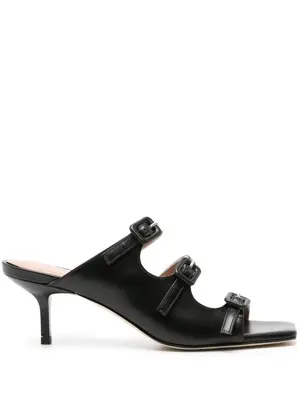 SCAROSSO Manuela 65mm Leather Mules - Black