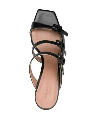 SCAROSSO Manuela 65mm Leather Mules - Black