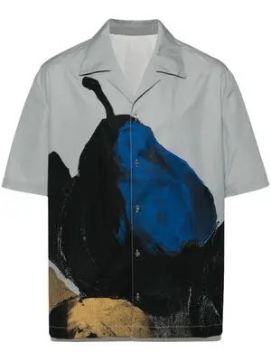 CROQUIS Graphic-print Cotton Shirt - Grey