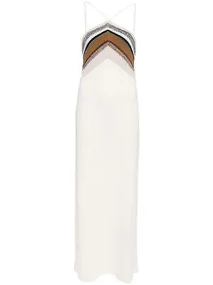 Proenza Schouler Naomi Halterneck Knitted Maxi Dress - White