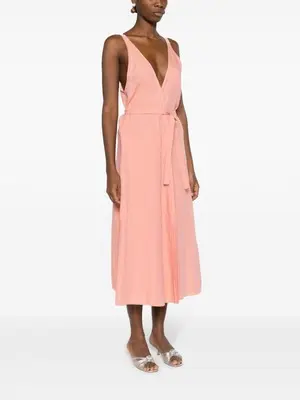 FORTE_FORTE Belted Linen Wrap Dress