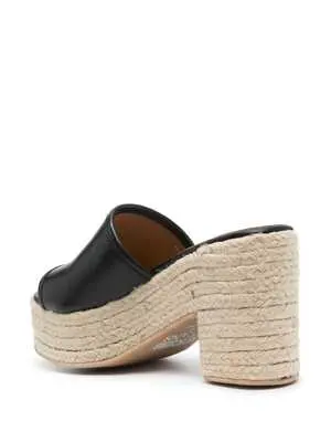 Moschino Leather Espadrilles - Black
