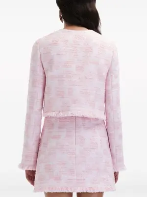 Oscar De La Renta Textured Tweed Cropped Jacket