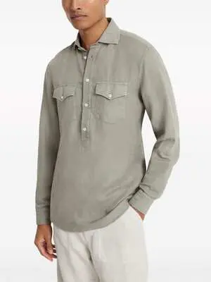Brunello Cucinelli Spread-collar Long-sleeve Shirt