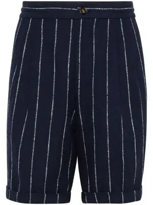 Brunello Cucinelli Pinstriped Bermuda Shorts - Blue