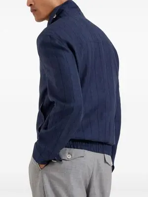 Brunello Cucinelli Striped Zip-up Jacket