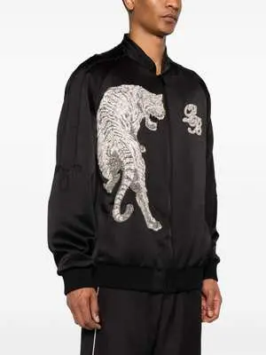 Balmain Tiger Crystal-embellished Bomber Jacket