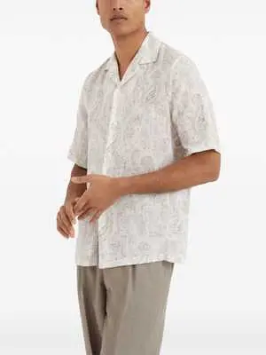 Brunello Cucinelli Paisley-print Linen Shirt