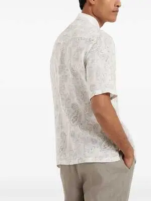 Brunello Cucinelli Paisley-print Linen Shirt