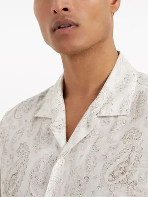 Brunello Cucinelli Paisley-print Linen Shirt