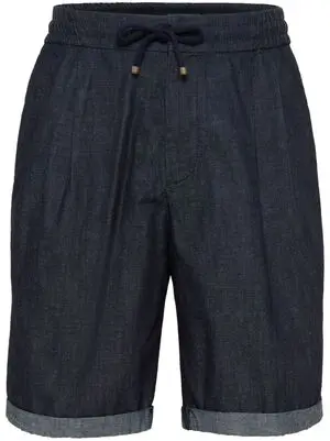 Brunello Cucinelli Drawstring-waist Denim Shorts - Blue