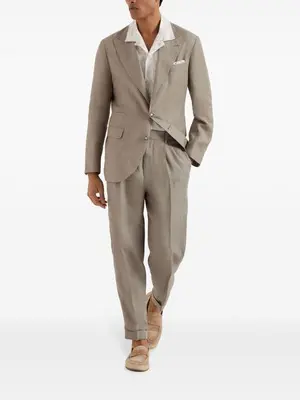 Brunello Cucinelli Single-breasted Linen Blazer
