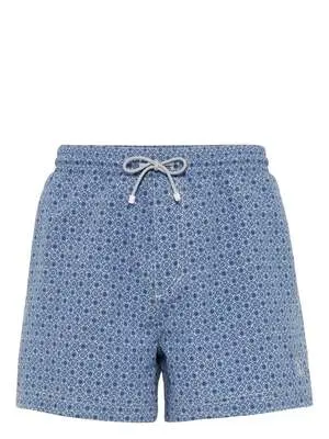 Brunello Cucinelli Graphic-print Swim Shorts - Blue