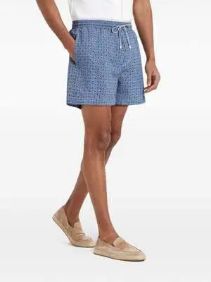 Brunello Cucinelli Graphic-print Swim Shorts - Blue