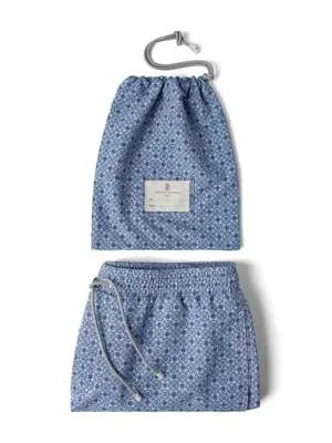 Brunello Cucinelli Graphic-print Swim Shorts - Blue