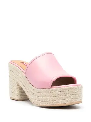 Moschino Leather Espadrille Sandals - Pink
