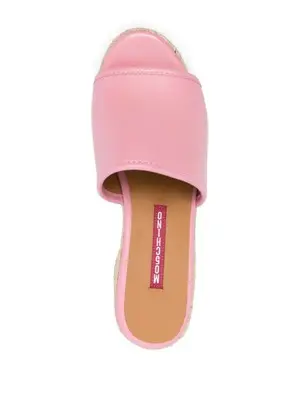 Moschino Leather Espadrille Sandals - Pink