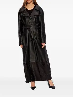 Balenciaga Belted Leather Trench Coat