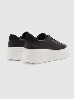 REISS Connie Leather Platform Trainers