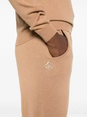 TEDDY CASHMERE Milano Mid-rise Track Trousers - Brown
