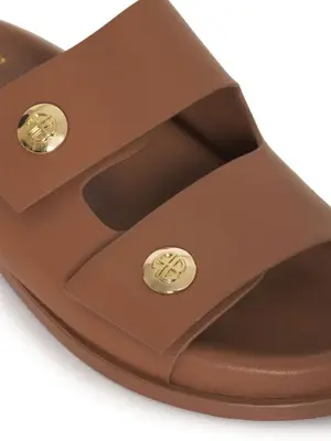 ANINE BING Ella Leather Slides - Brown