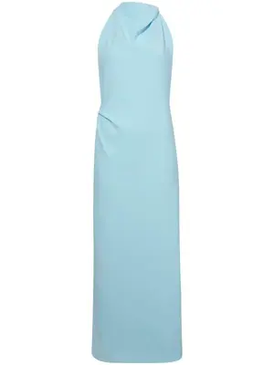 Proenza Schouler Selena High-neck Ruched Midi Dress - Blue