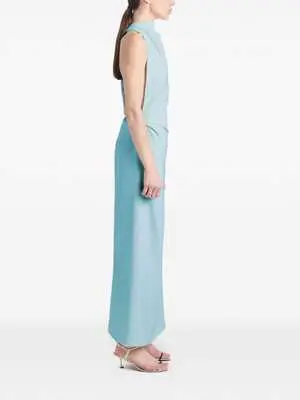Proenza Schouler Selena High-neck Ruched Midi Dress - Blue