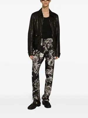 Dolce & Gabbana Floral-print Silk Track Pants