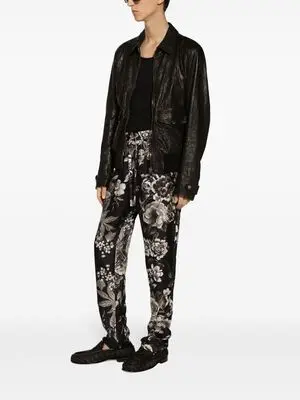 Dolce & Gabbana Floral-print Silk Track Pants