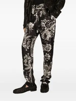Dolce & Gabbana Floral-print Silk Track Pants