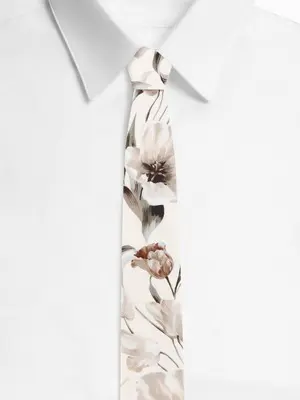 Dolce & Gabbana Floral-print Cotton Neck Tie