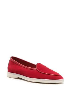 SCAROSSO Livia Suede Loafers - Red
