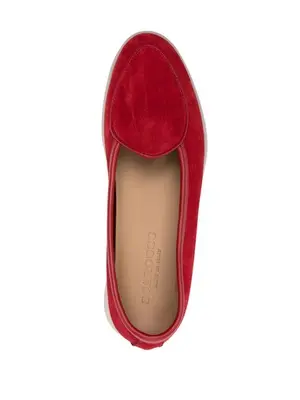 SCAROSSO Livia Suede Loafers - Red
