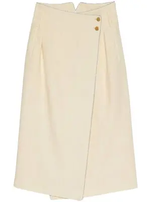 Gucci Asymmetrical Wrap Linen Skirt