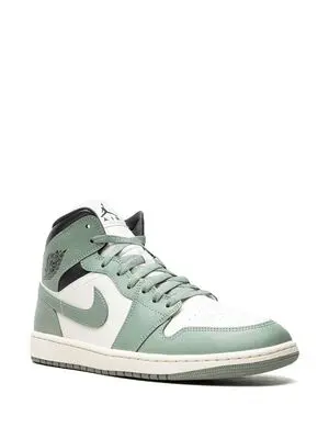 JORDAN Air 1 Mid Jade Smoke Sneakers - Green