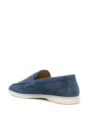 SCAROSSO Luciano Suede Penny Loafers - Blue