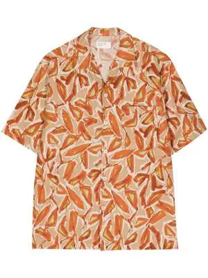 Universal Works Artist Flower Linen-cotton Shirt - Orange