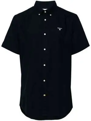 Barbour Embroidered-logo Cotton Shirt - Blue