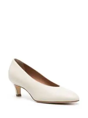 SCAROSSO 50mm Deva Leather Pumps - White