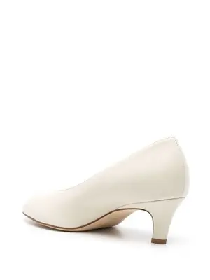 SCAROSSO 50mm Deva Leather Pumps - White